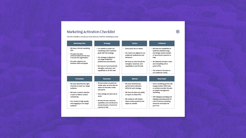 Financial Advisor's Marketing Activation Checklist | Nitrogen Wealth